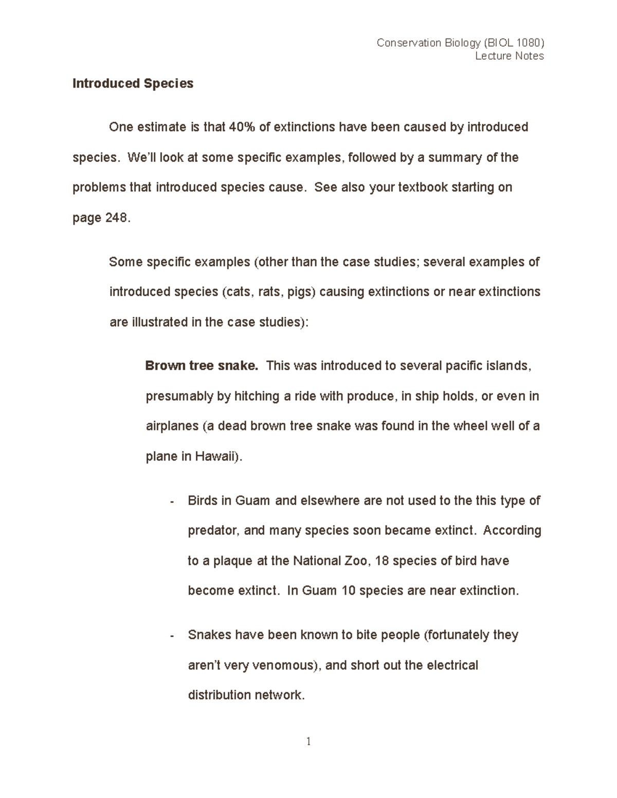 2021-BIOL-1080-Conservation-Biology-Lecure-Notes-Introduced species ...