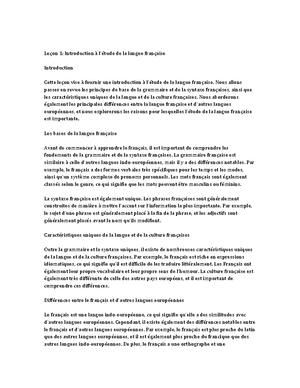 French Studies - Lecture Notes for French Studies Introduction Le ...