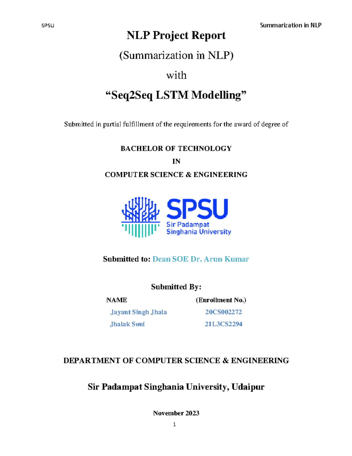 NLP MINI Report - Summary human computer interaction - NLP Project ...