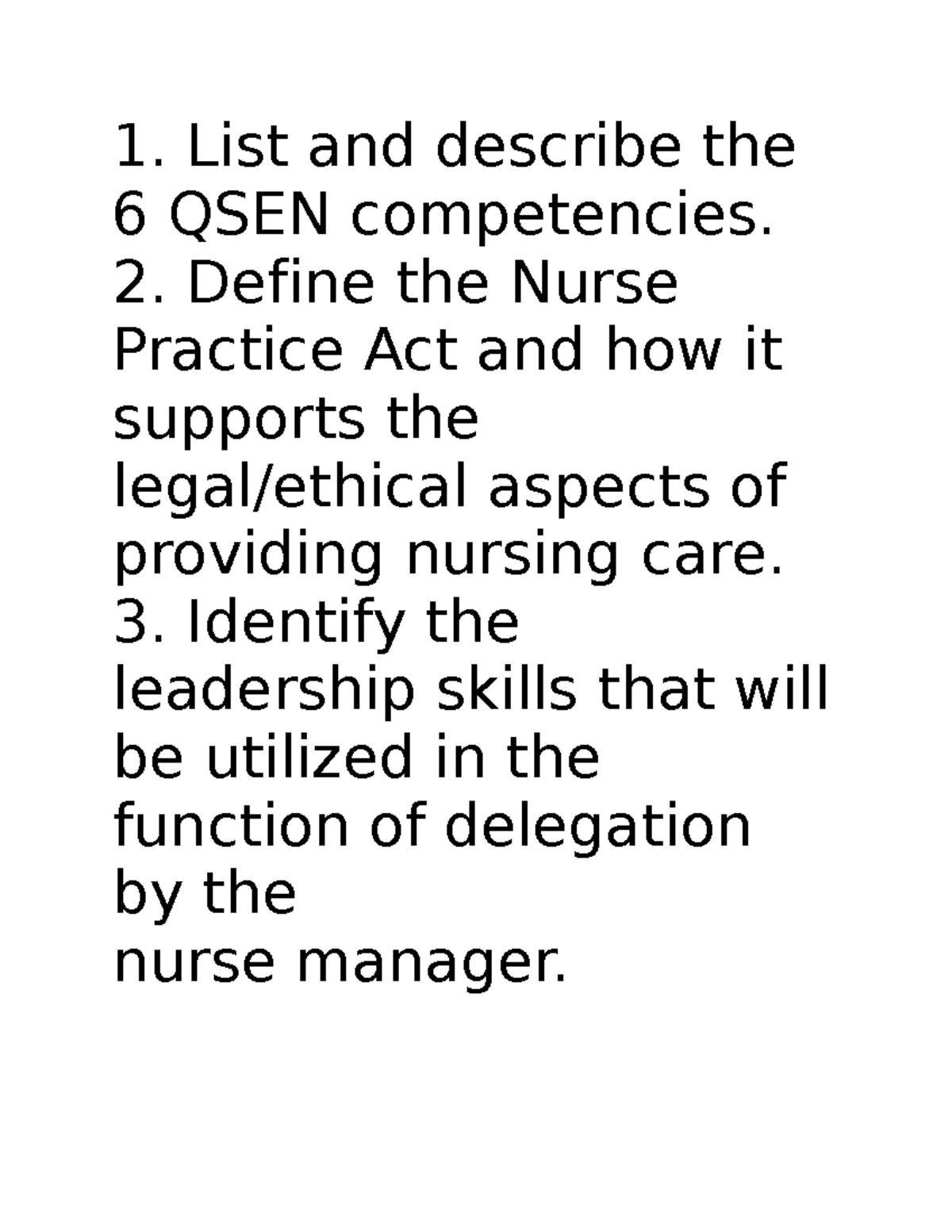 Sim 446 - SIM LAB - 1. List and describe the 6 QSEN competencies. 2 ...