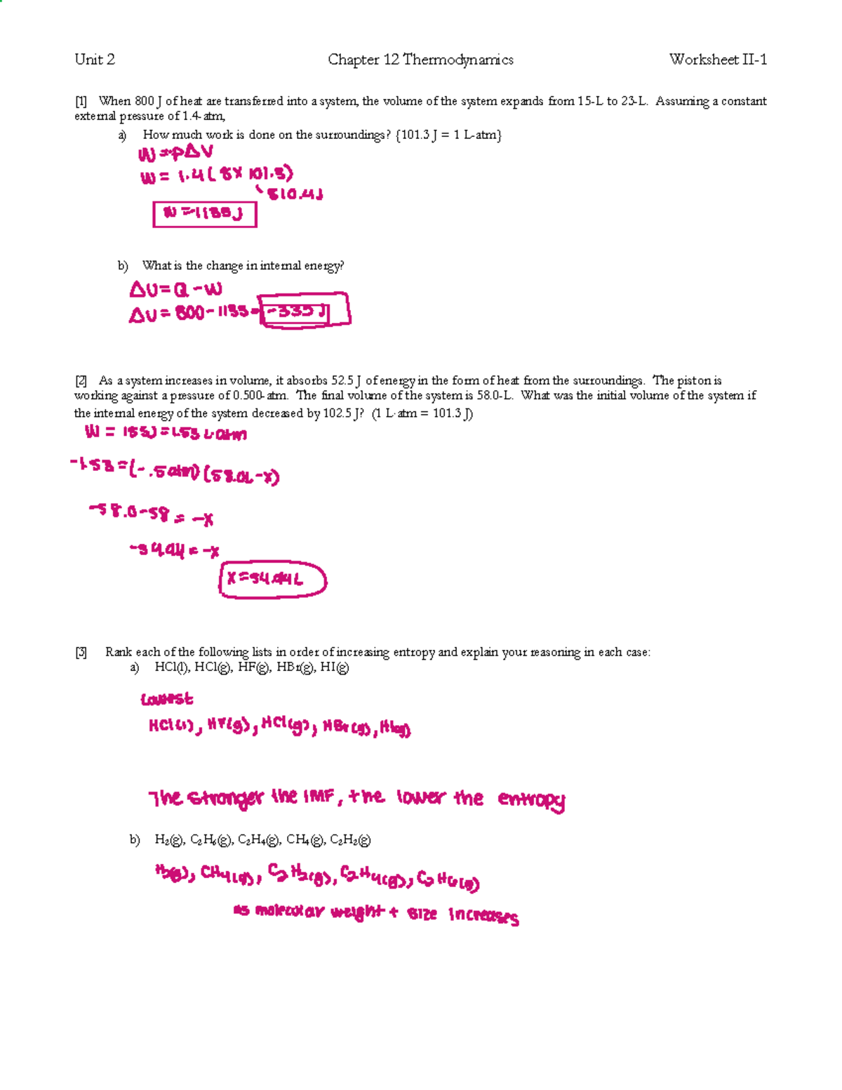 Chapter 12Thermodynamics - CHEM 1212K - GSU - Studocu