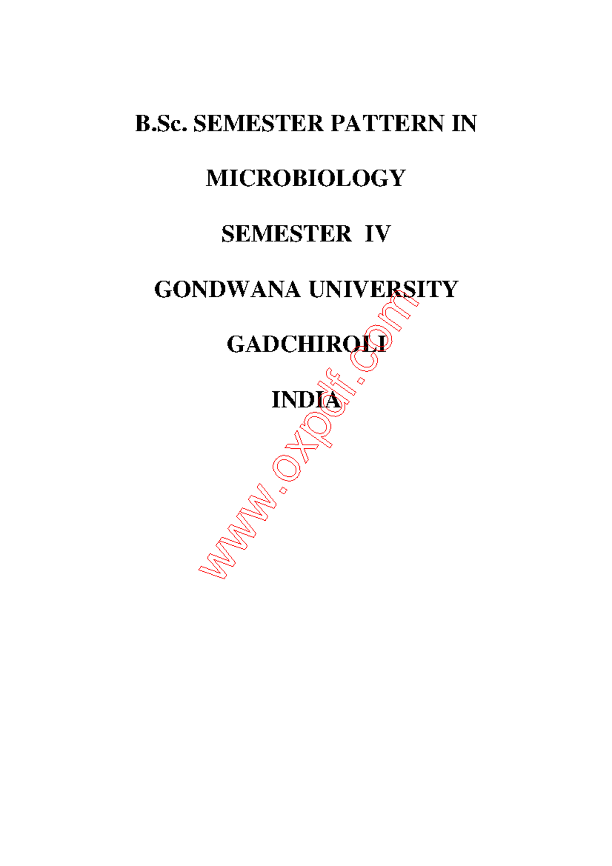 BSC IV SEM Microbiology - B. SEMESTER PATTERN IN MICROBIOLOGY SEMESTER ...