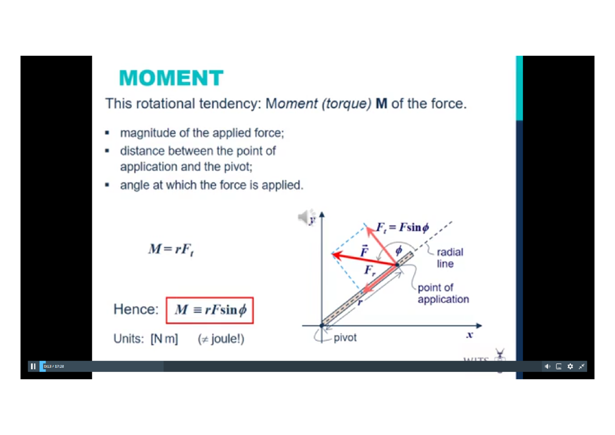 3D force systems-moment and couple - PHYS1035 - Studocu