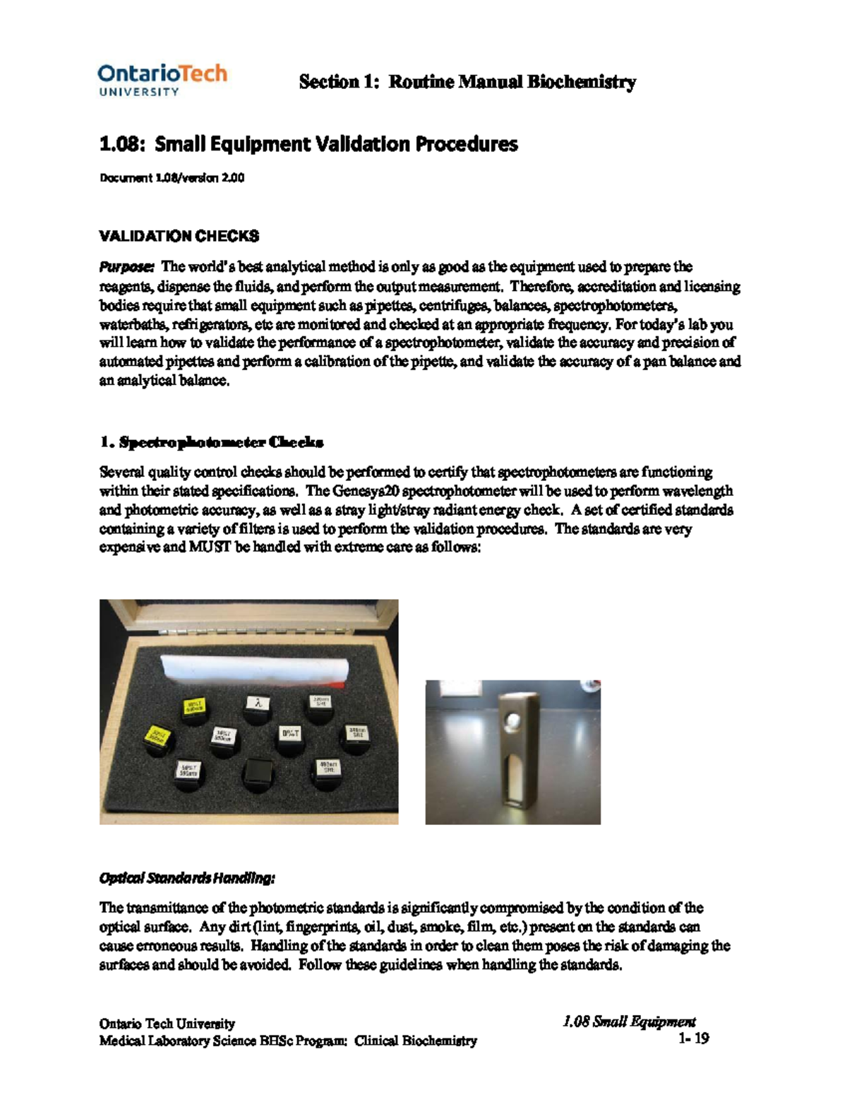 1.08 Small Equipment Validation Procedures - - Studocu
