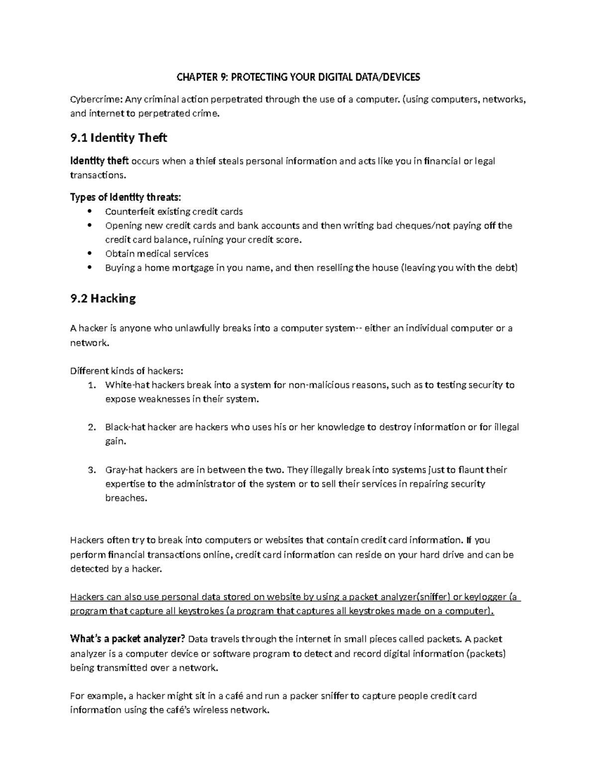 Chapter 9 - Protecting Digital Property - CHAPTER 9: PROTECTING YOUR ...