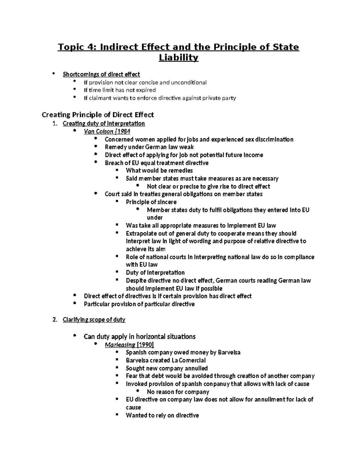 Topic 4 - exam prep - Topic 4: Indirect Effect and the Principle of ...
