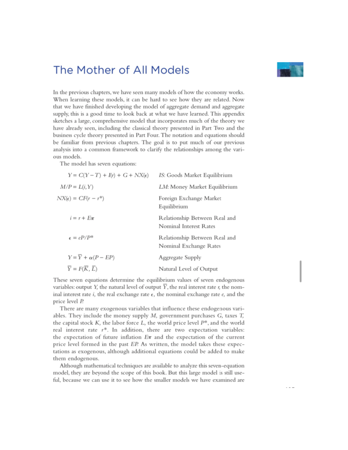 The Mother of All Models - MACRO ECONOMICS - Studocu