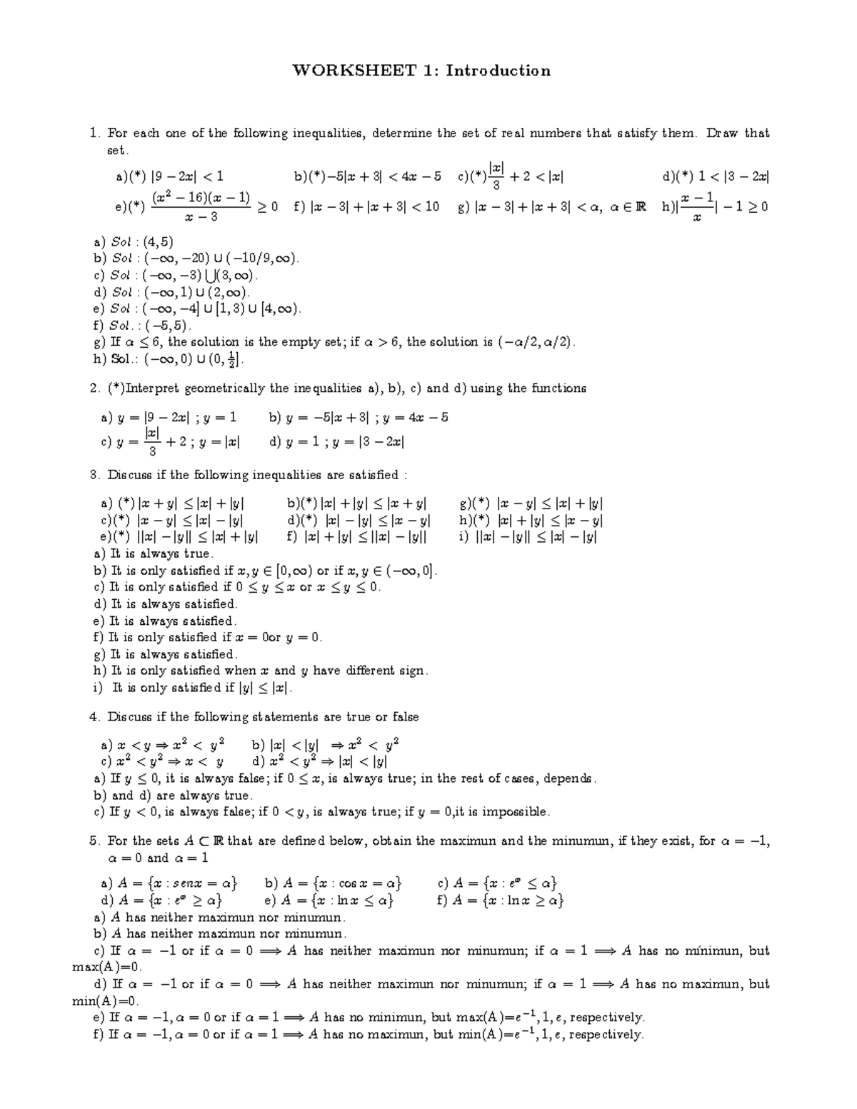 Sol I - solutions to the exercises of topic 1 - WORKSHEET 1 ...