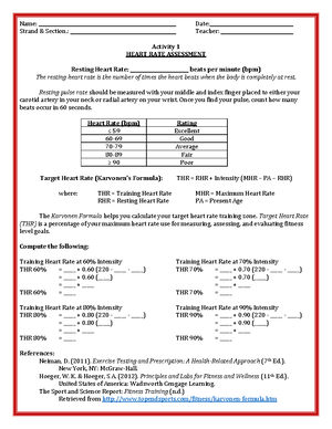 PARQ YOU FORM - PARQ YOU FORM FOR HEALTH FITNESS - physical education ...