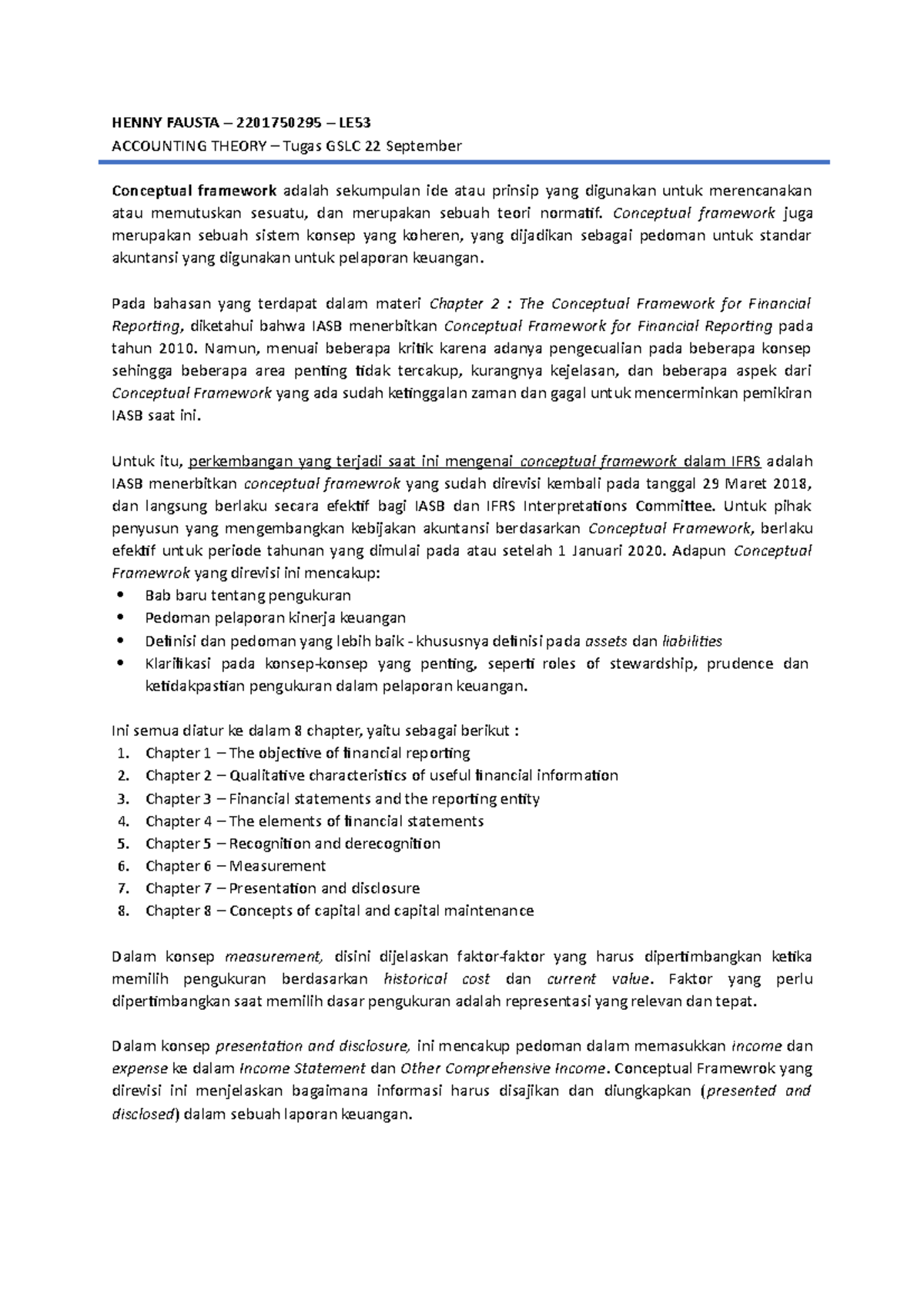 Acc Theory GSLC1 - HENNY FAUSTA – 2201750295 – LE ACCOUNTING THEORY ...