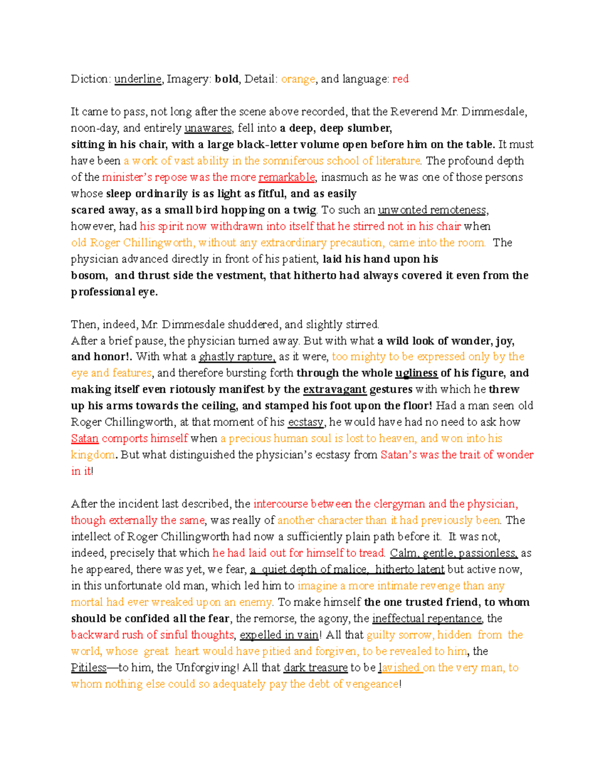 Diddls - Analysis over articles - Diction: underline, Imagery: bold ...