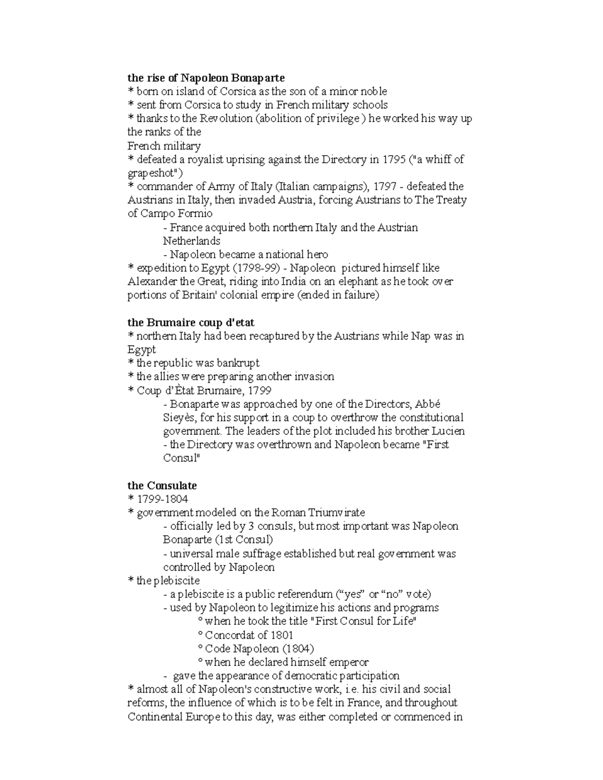 European History Lecture Notes no. 15 for Lectures 1 through 15 - the ...