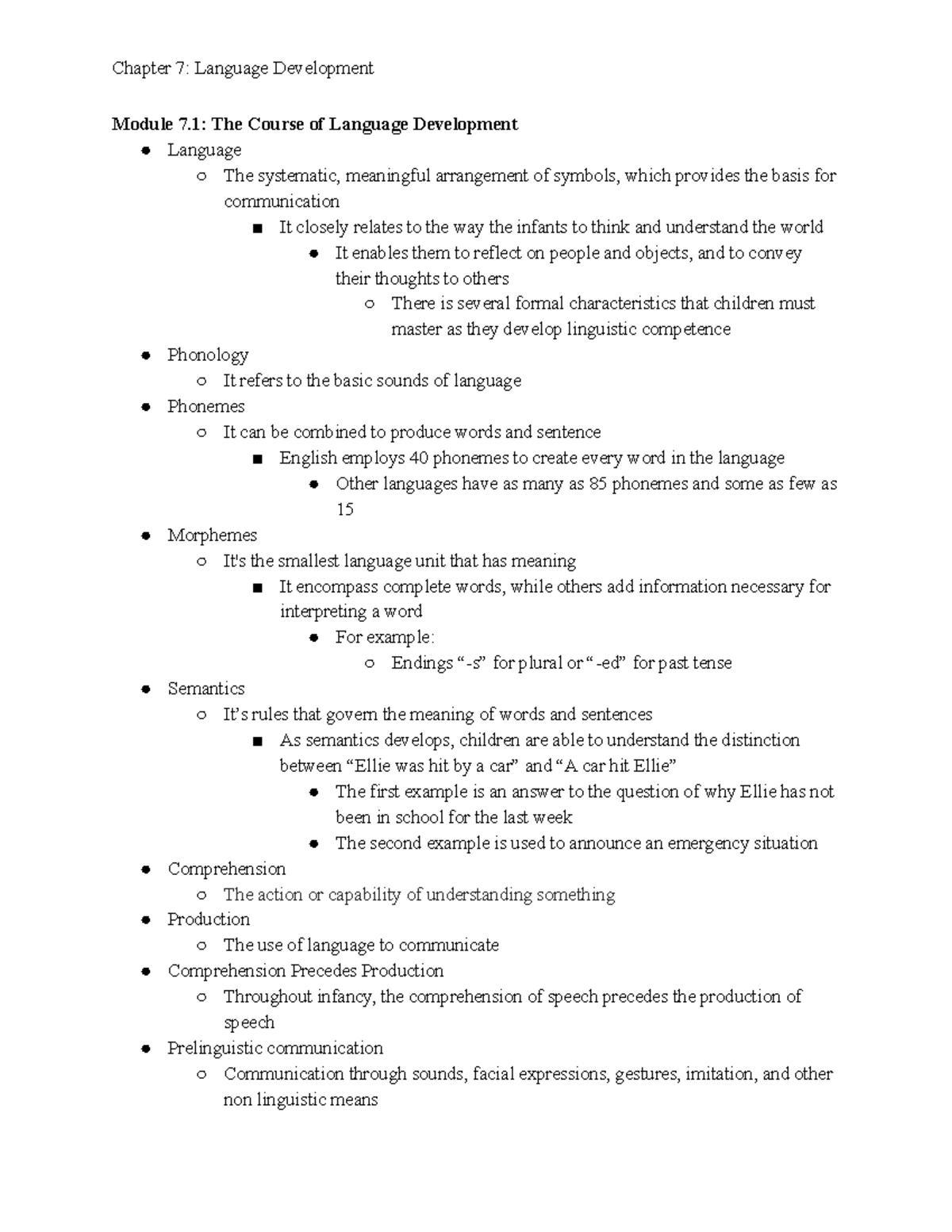 Psychology Ch. 7 - Language Development - Module 7: The Course of ...