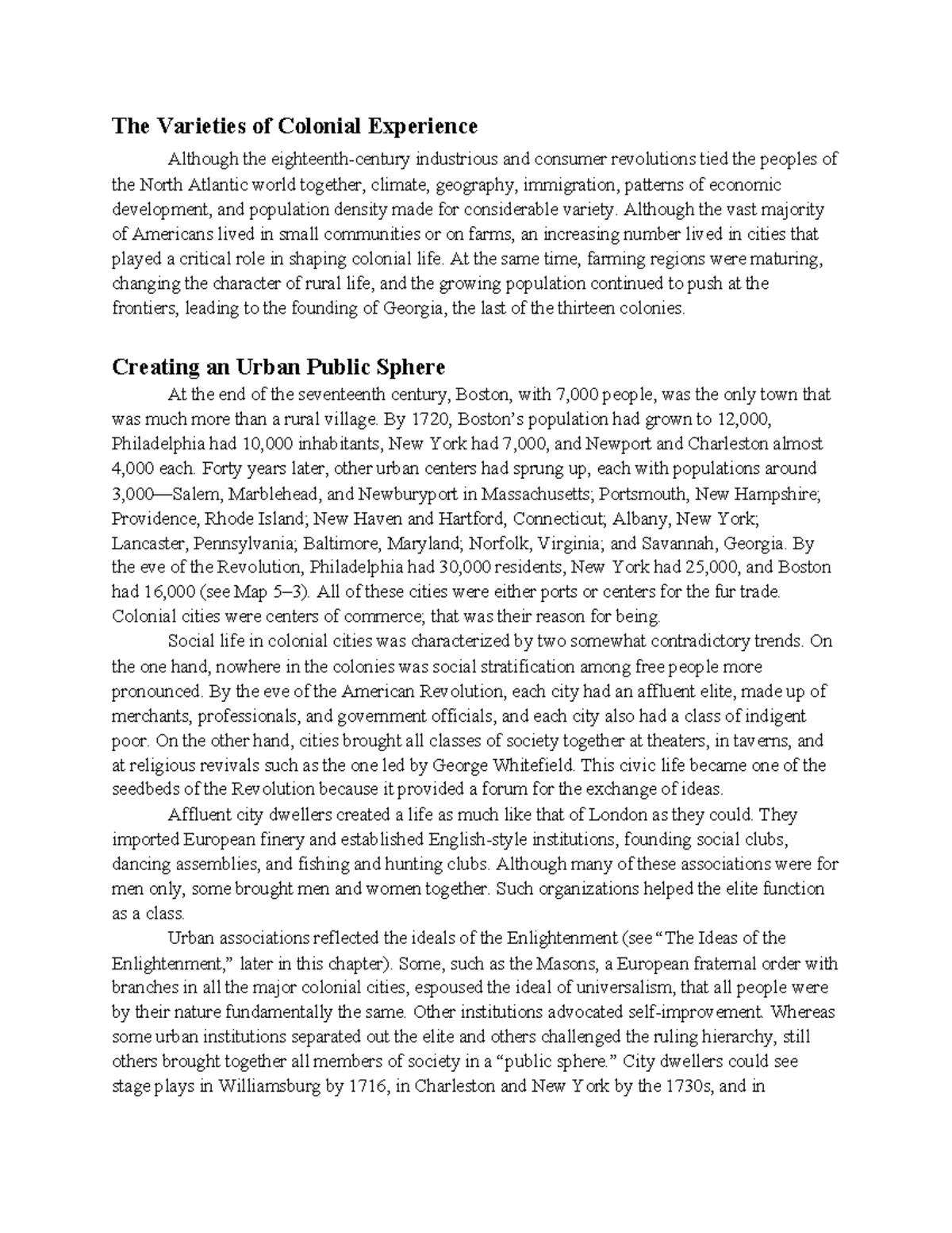 The Varieties of Colonial Experience - The Varieties of Colonial ...