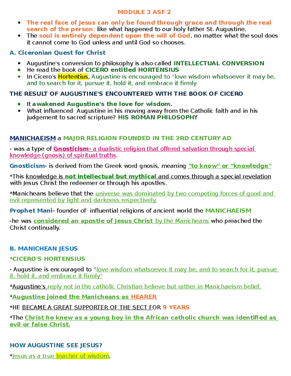 ASF Module 3 Final - tvyygvfy - MODULE 3 ASF 2 The real face of Jesus ...