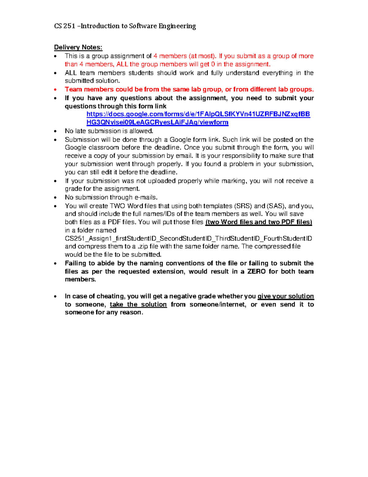 Winter 2024 Intro To Se Assignment 1assignment Cs 251 Introduction To Software Engineering