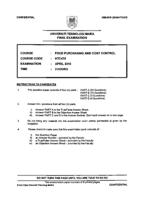 Hafda La Cuisine- HTC475 - FOOD PURCHASING AND COST CONTROL (HTC 475 ...