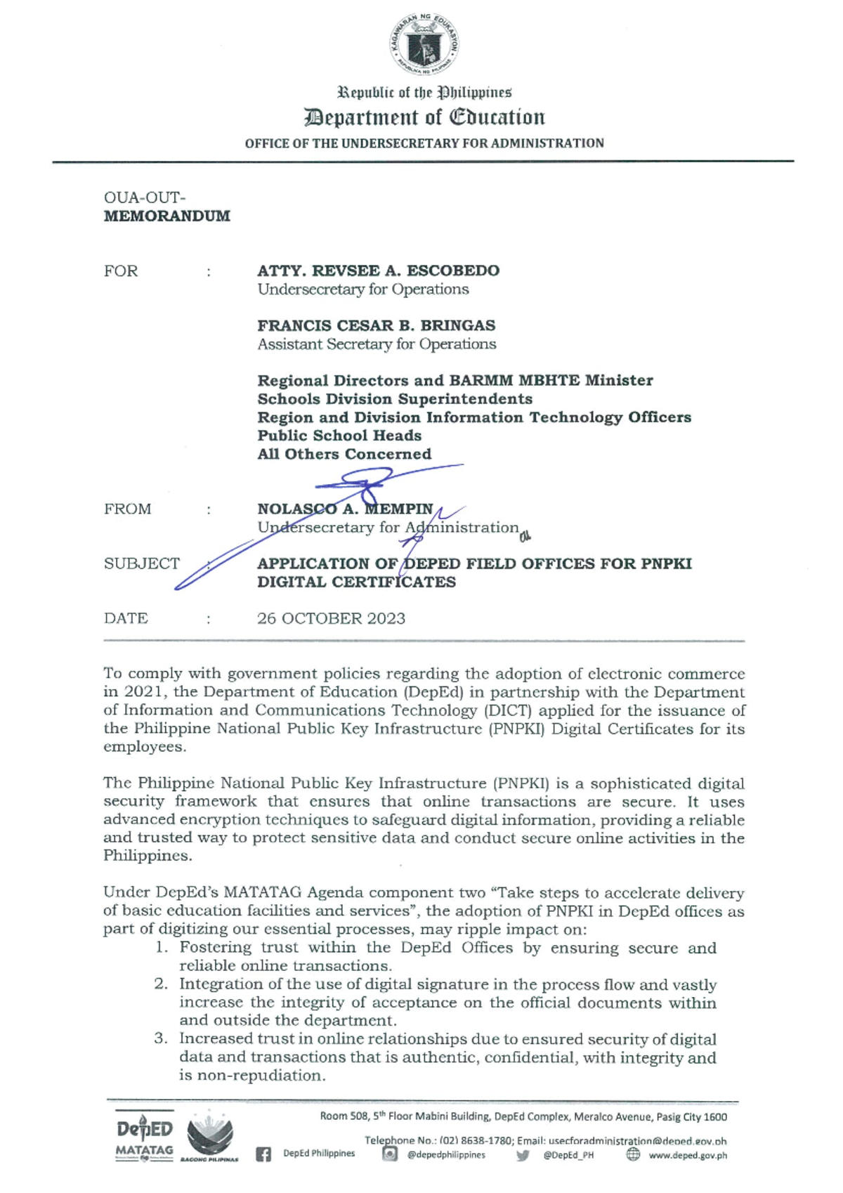 Application of-Dep Ed-Field-Offices-for- Pnpki-Digital-Certificates ...