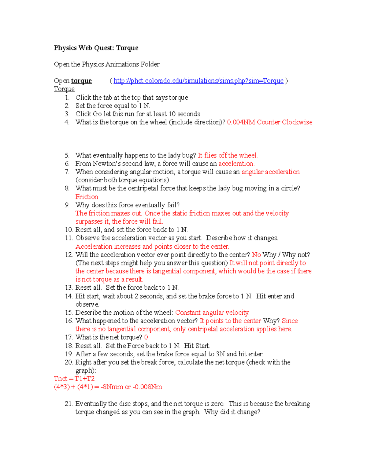 PHY-280 - Physics I Coursework LAB Material - Physics Web Quest: Torque ...