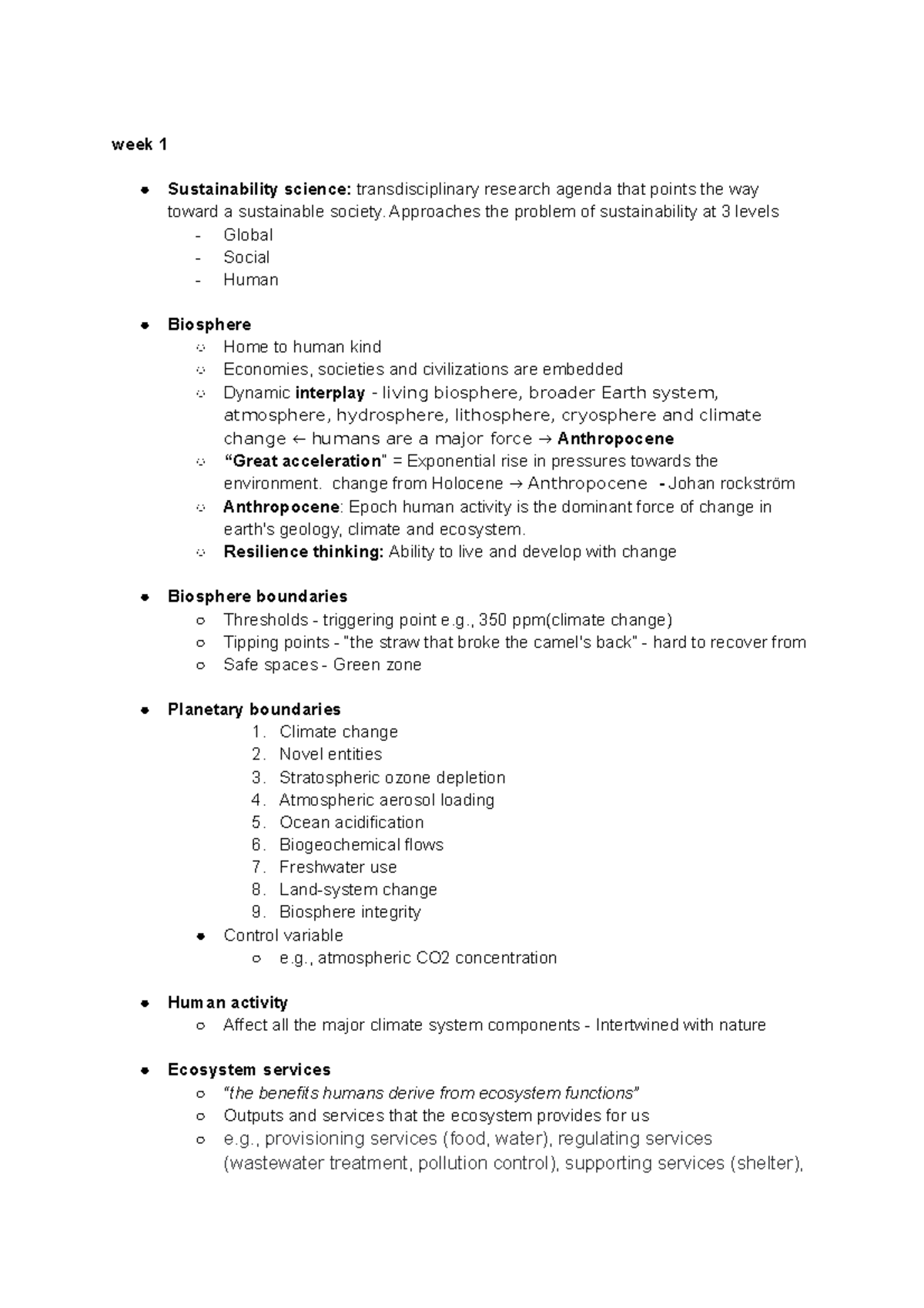 Exam 1, sustainability science 1 - week 1 Sustainability science ...