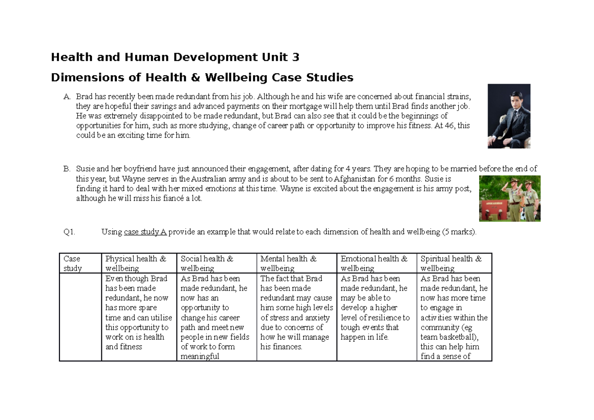 Dimensions of health and wellbeing casestudy - Health and Human ...