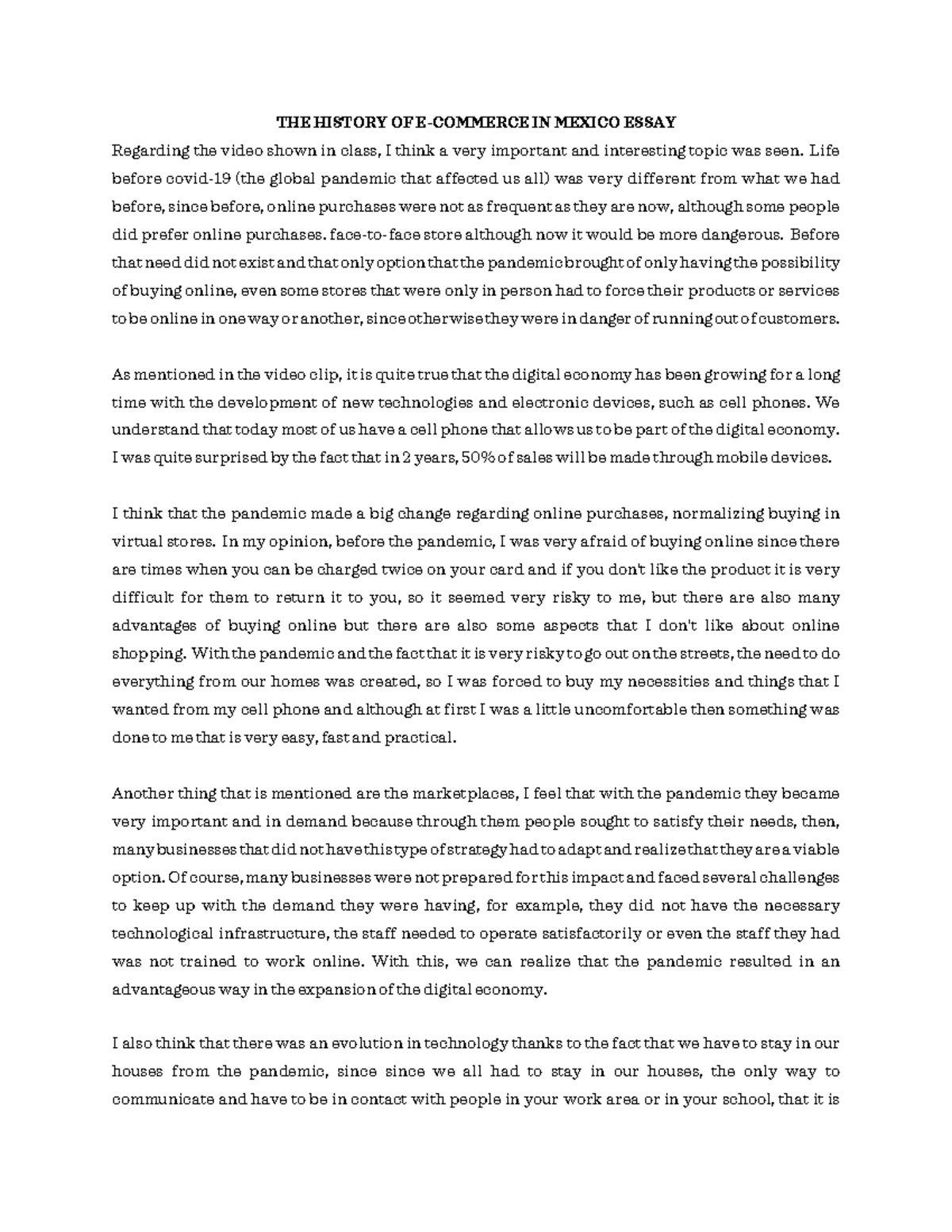 THE History OF E- Commerce IN Mexico Essay - THE HISTORY OF E-COMMERCE ...