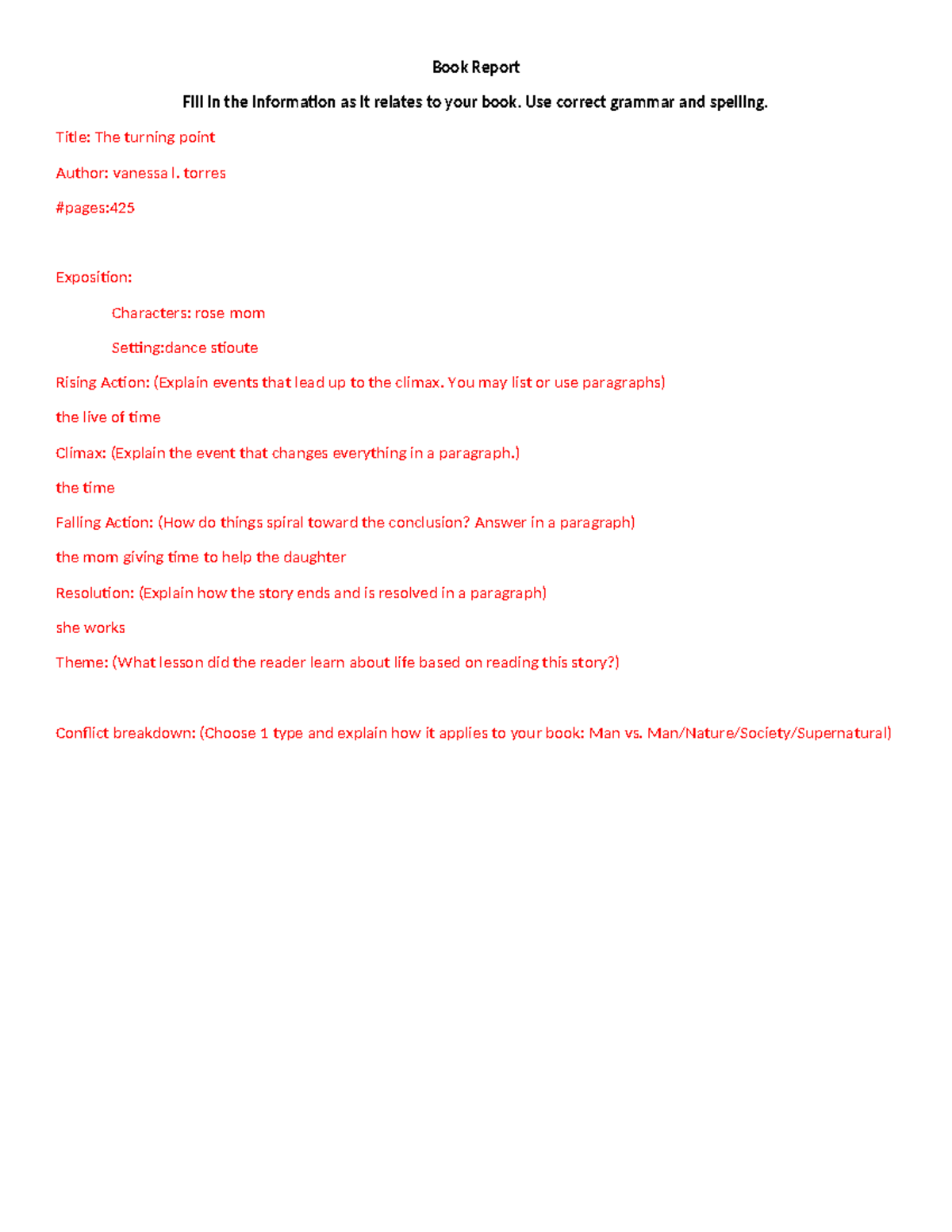 Book Report 1 - Copy - EDNBDKJAD - Book Report Fill in the information ...