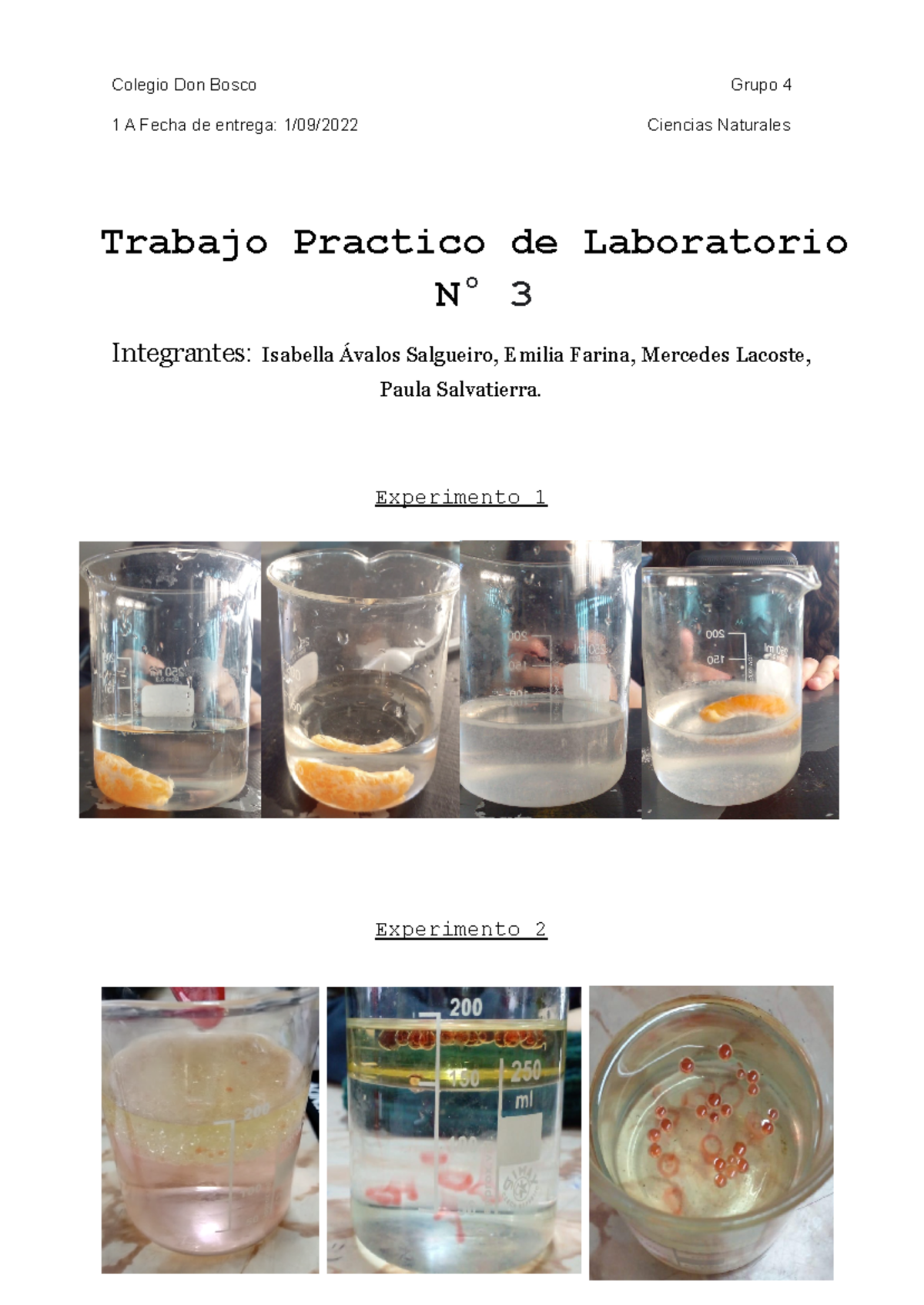 (prueba)Trabajo Practico de Laboratorio N ° 3 - Colegio Don Bosco Grupo 4 1 A Fecha de entrega ...