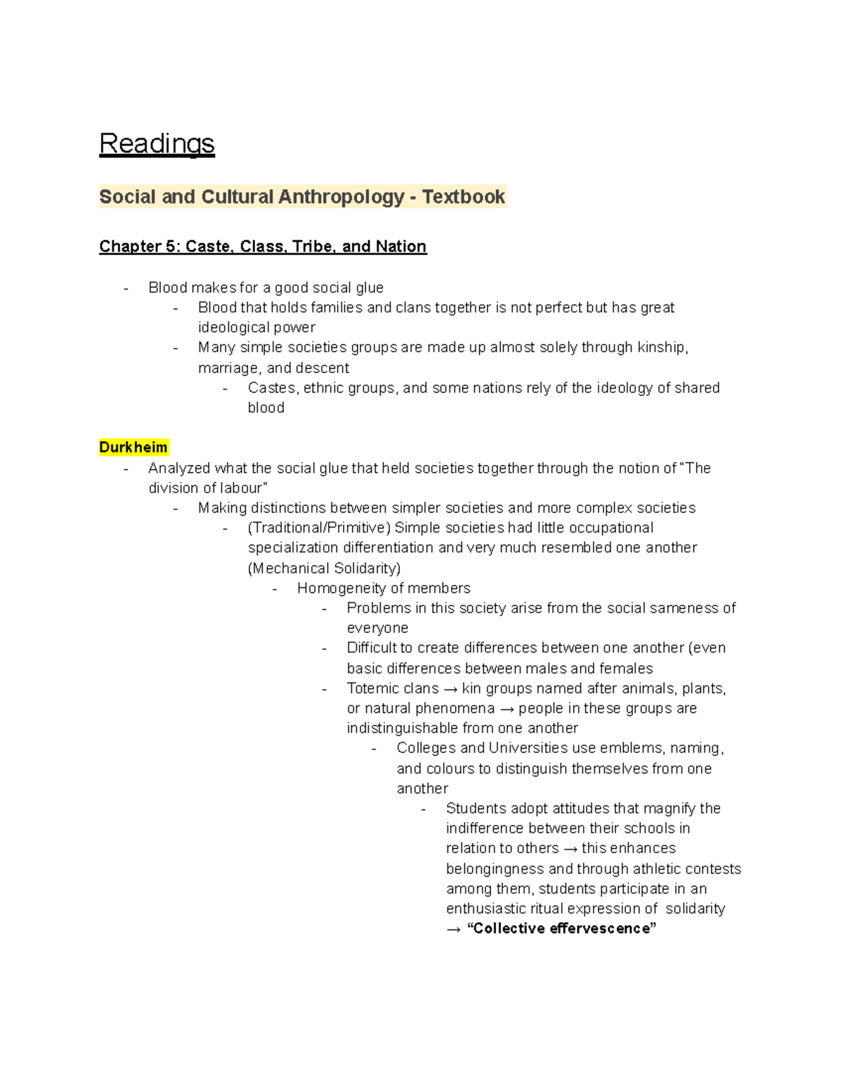 Week 4 - Social Identities - Readings Social and Cultural Anthropology ...