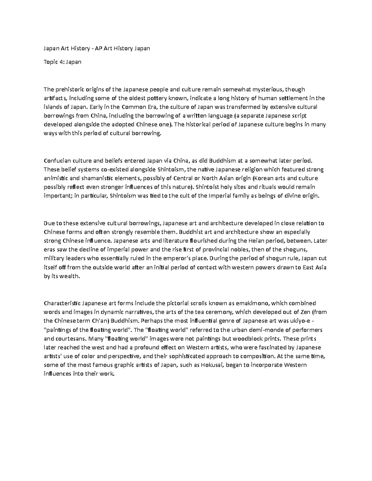 Japan Art History - Lecture notes 31 - Japan Art History - AP Art ...