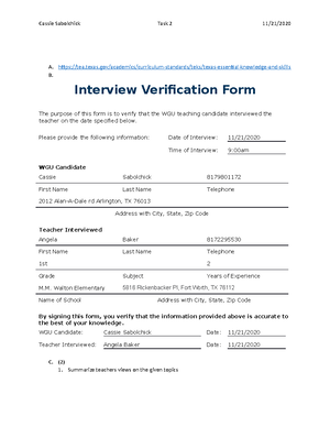 D097 Educational Foundation High Leverage Practices Task 1 - D097 ...