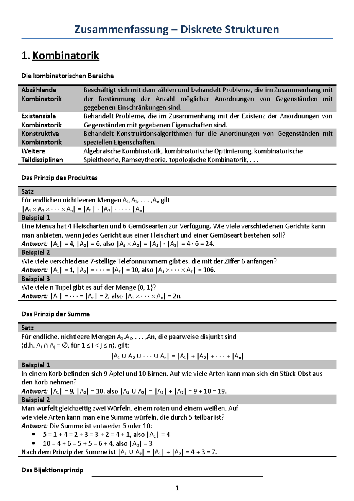 Zusammenfassung - Diskrete Strukturen (Version 2) - Zusammenfassung ...