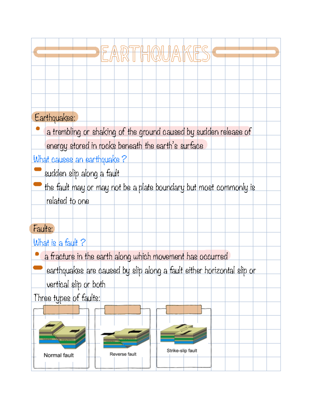 Earthquakes - lecture notes - Earthquakes: a trembling or shaking of ...