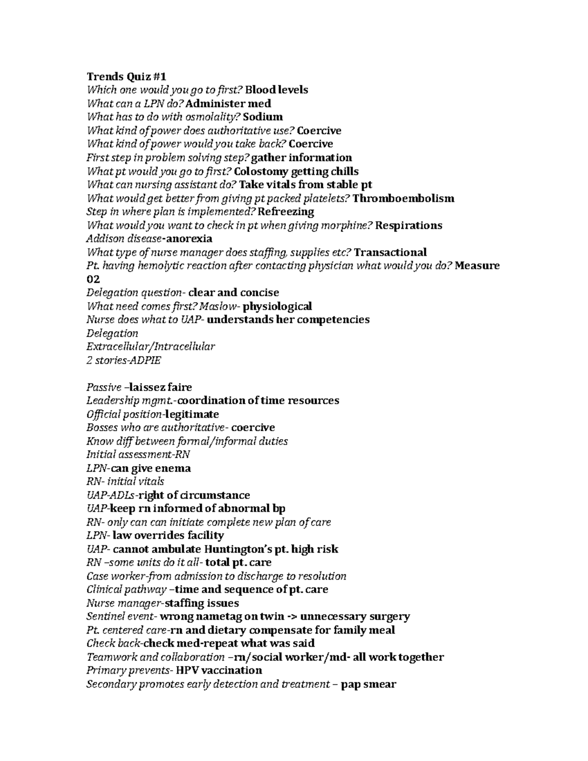 Trends Questions - Trends Quiz # Which one would you go to first? Blood ...