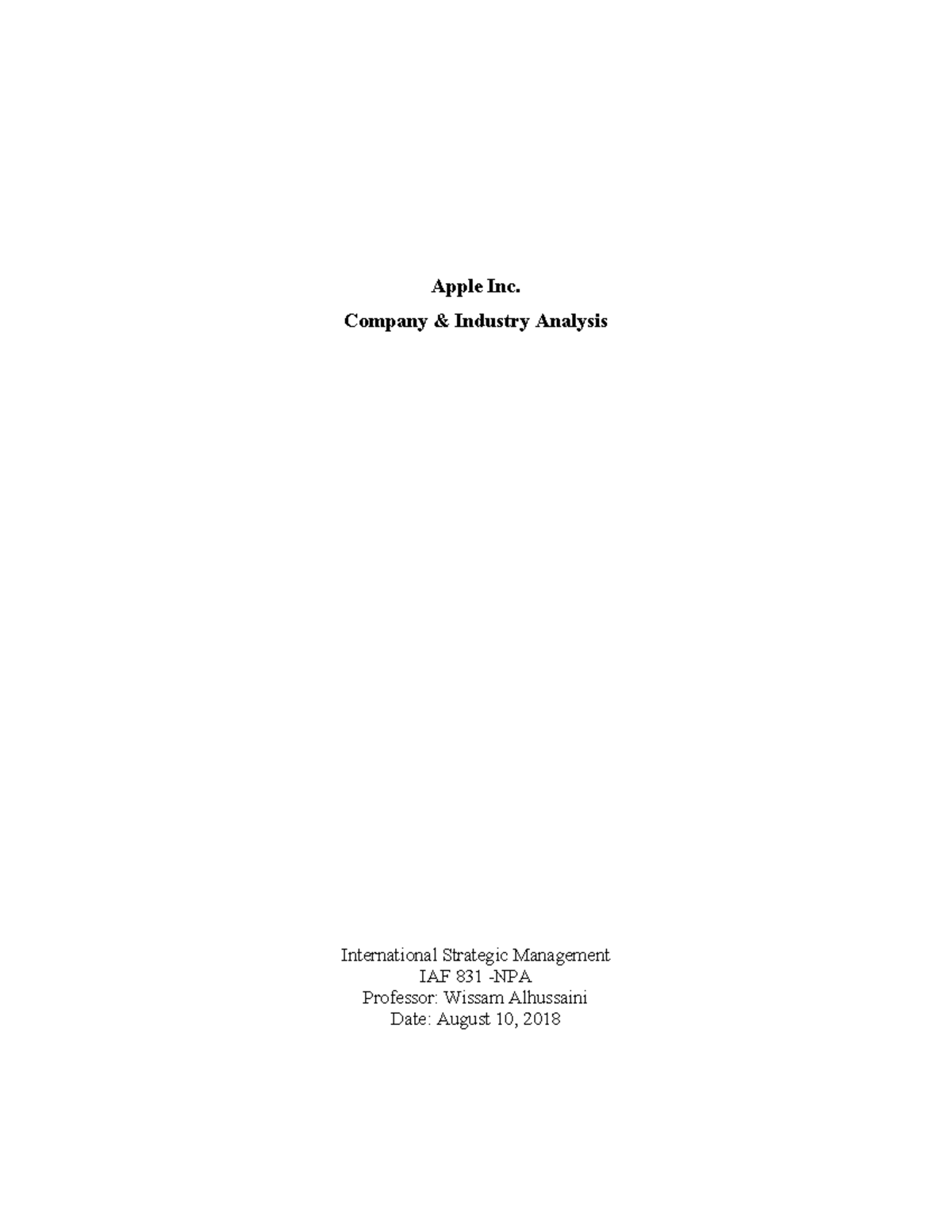 Apple Inc Report Tiffany Group - Apple Inc. Company & Industry Analysis ...