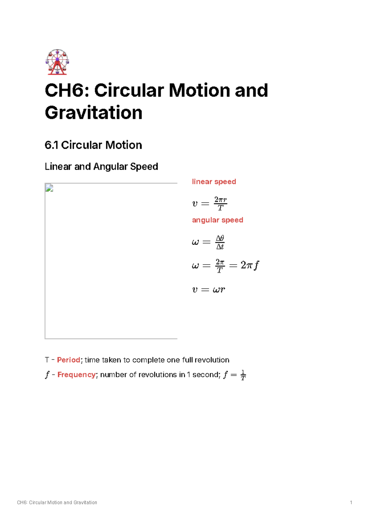 CH6 Circular Motion and Gravitation - 🎡 CH6: Circular Motion and ...
