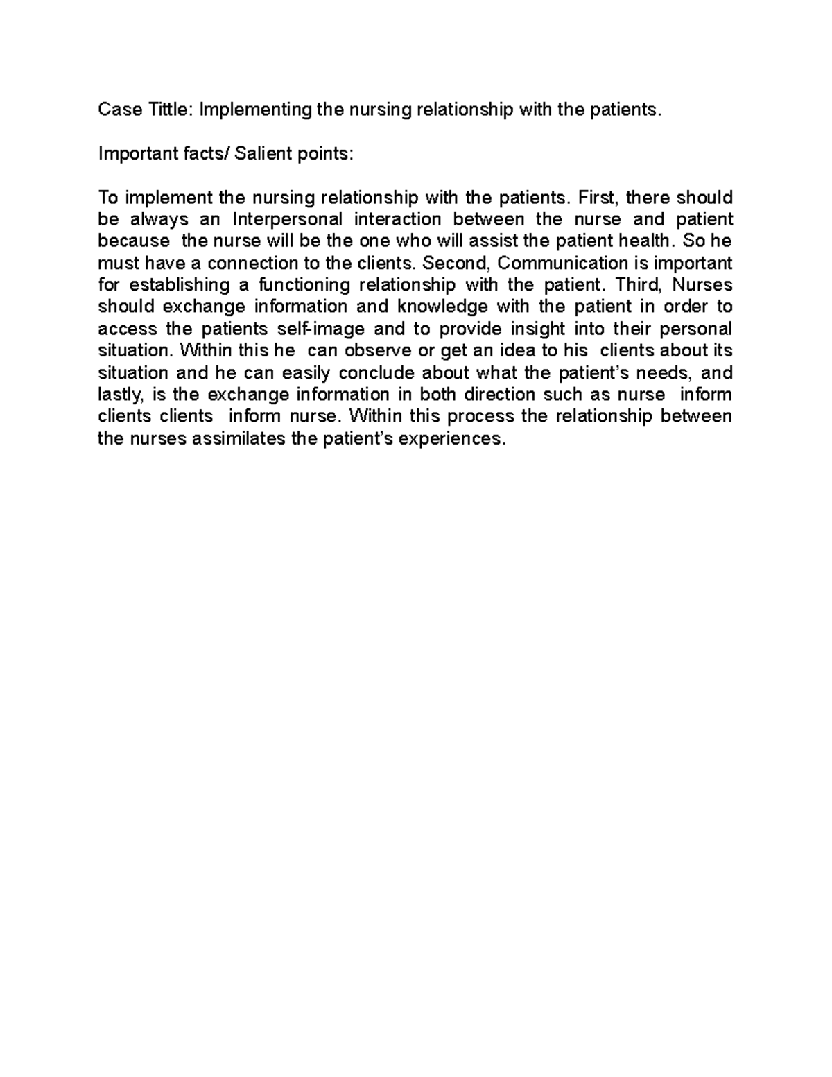 TFN1 Navales - TFN1 - Case Tittle: Implementing the nursing ...