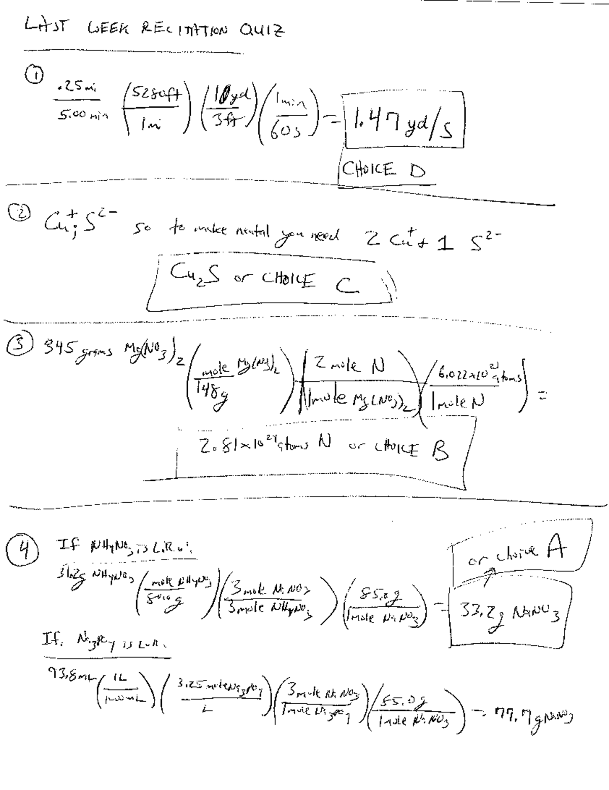 CHEM1040 2022 Spring Final Exam Sampler Key - CHEM1040 - Studocu