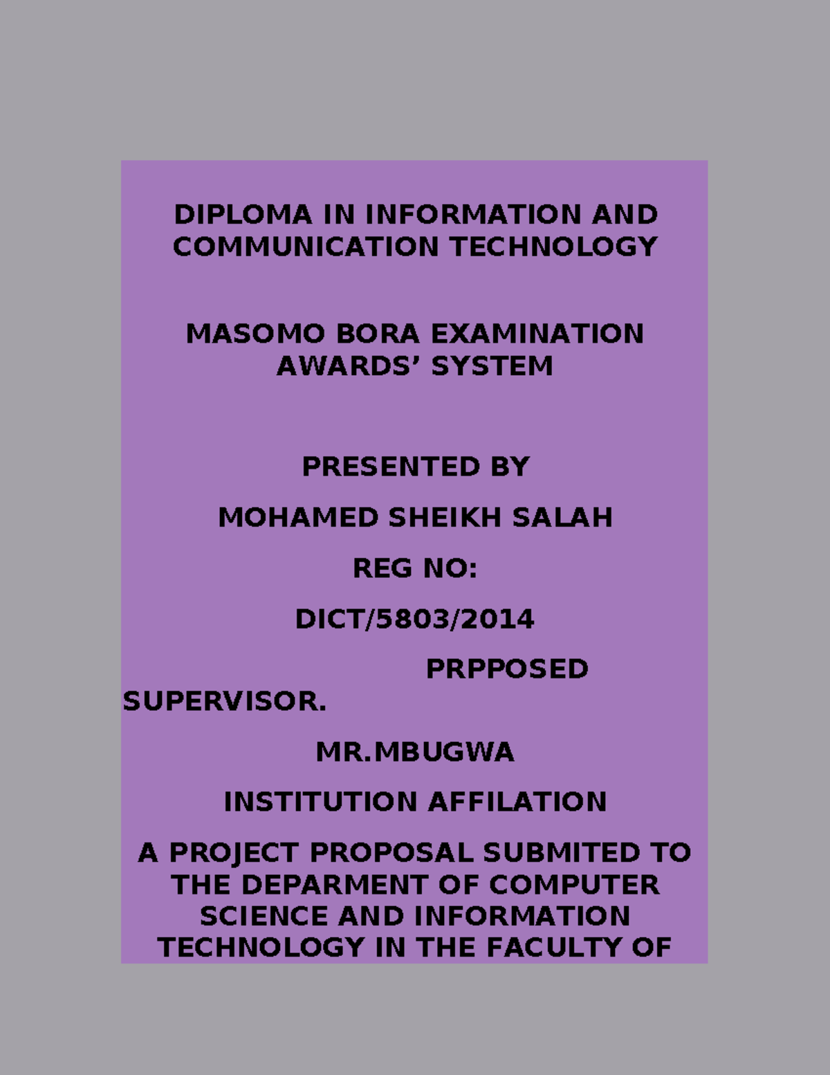 Idle project 2013 - Summary Information Communication Technology ...