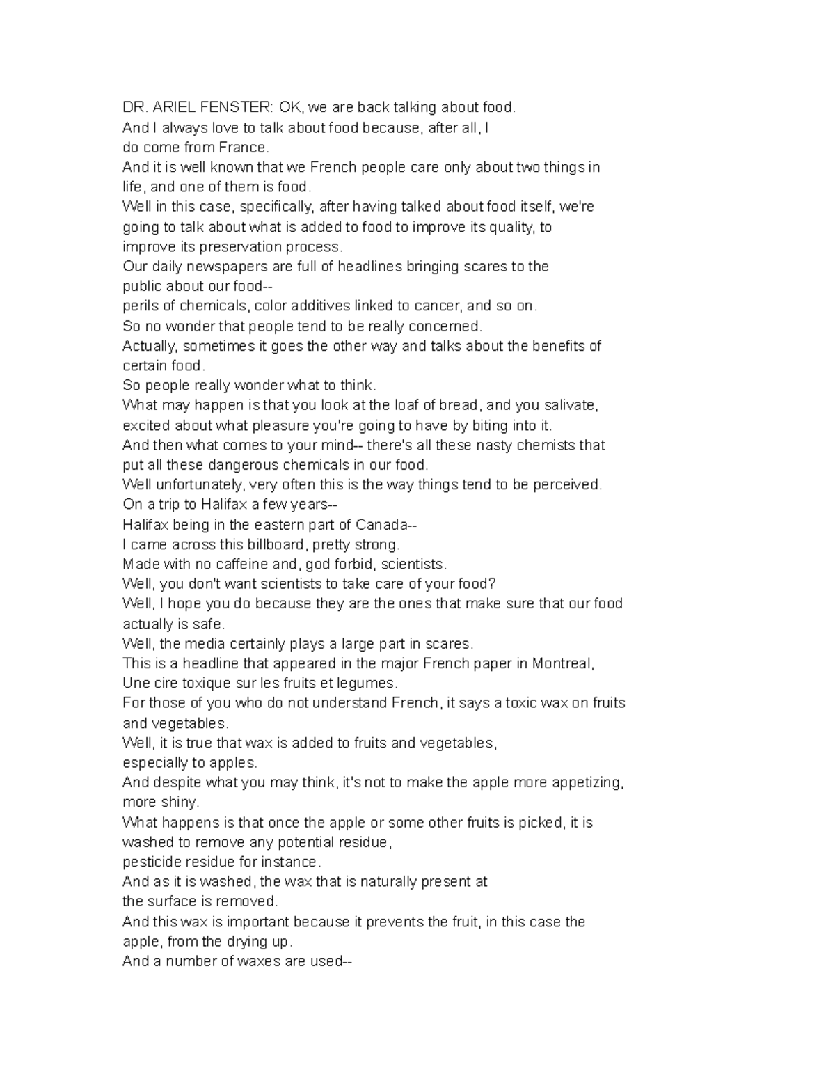 CHEM181 MT2 transcripts - DR. ARIEL FENSTER: OK, we are back talking ...