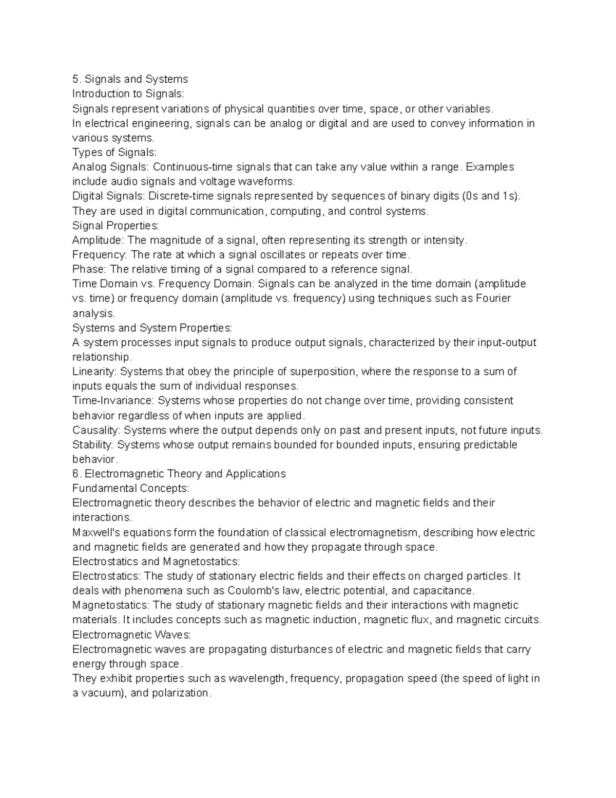 EE 5 -6 - Units 5 and 6 - Signals and Systems Introduction to Signals ...