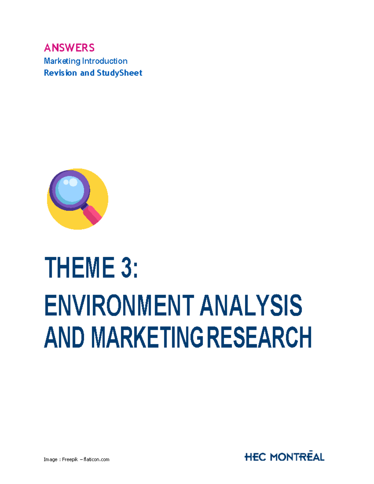 Study guide Theme 3.Environment Analysis and Marketing Research answers ...