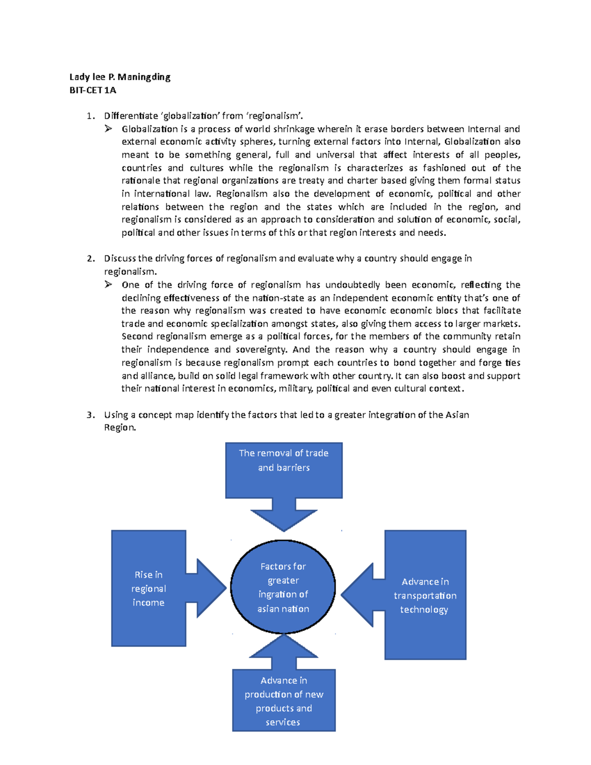 Regionalism - Lady lee P. Maningding BIT-CET 1A Differentiate ...