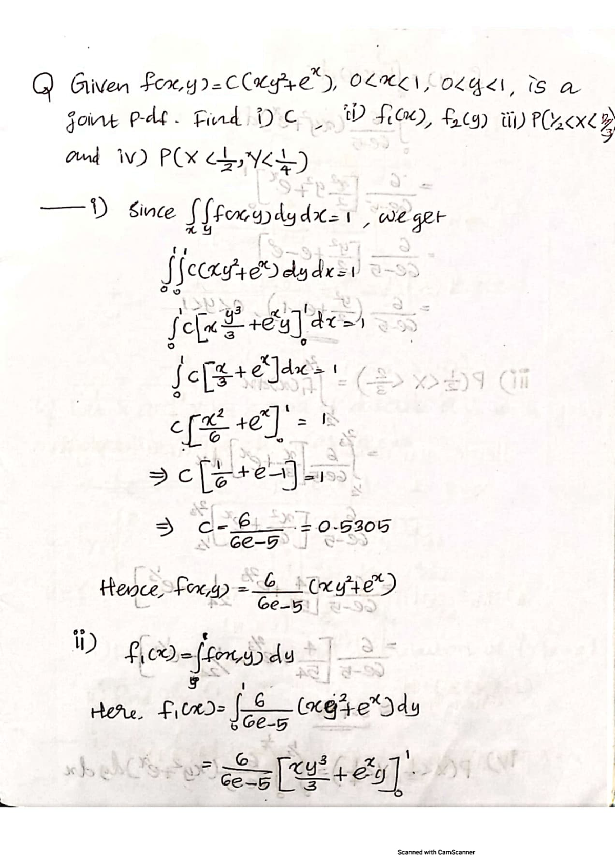 Bivariate 2new - Hshhsh - Q Given fax,y). OLXCI, is a joint Find DC ii ...