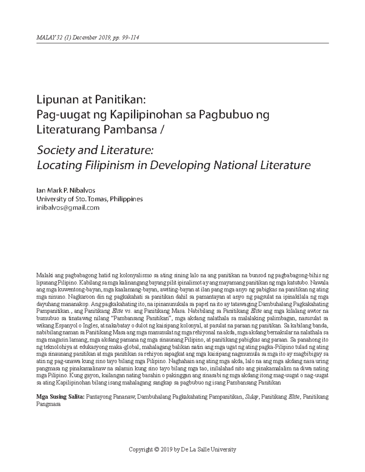 Panitikan 2 - A guide to learners. - MALAY 32 (1) December 2019, pp. 99 ...