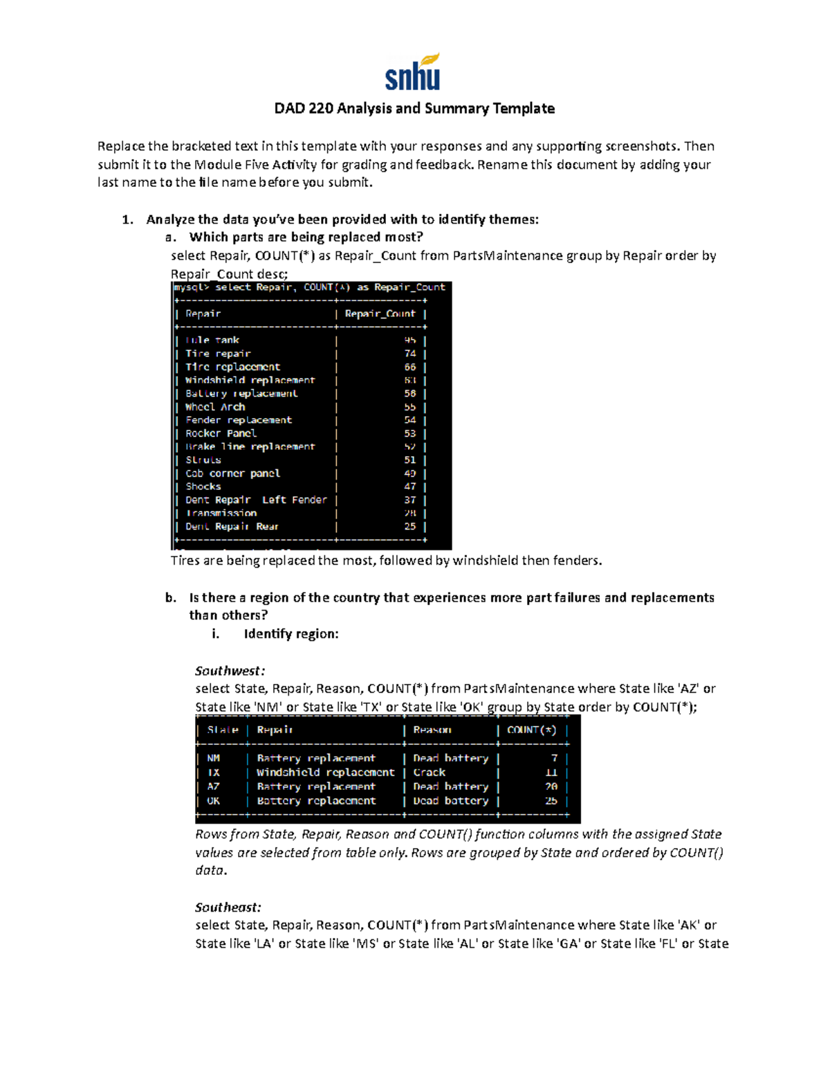 Adams DAD 220 Analysis and Summary Template - DAD 220 Analysis and ...