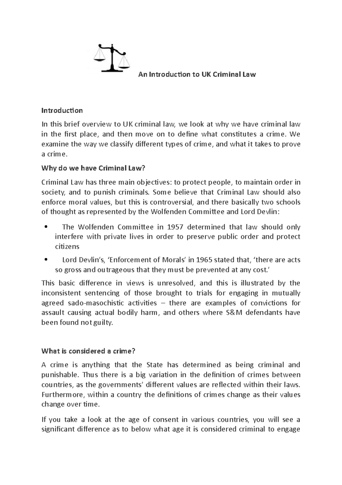 An Introduction to UK Criminal Law - An Introduction to UK Criminal Law ...