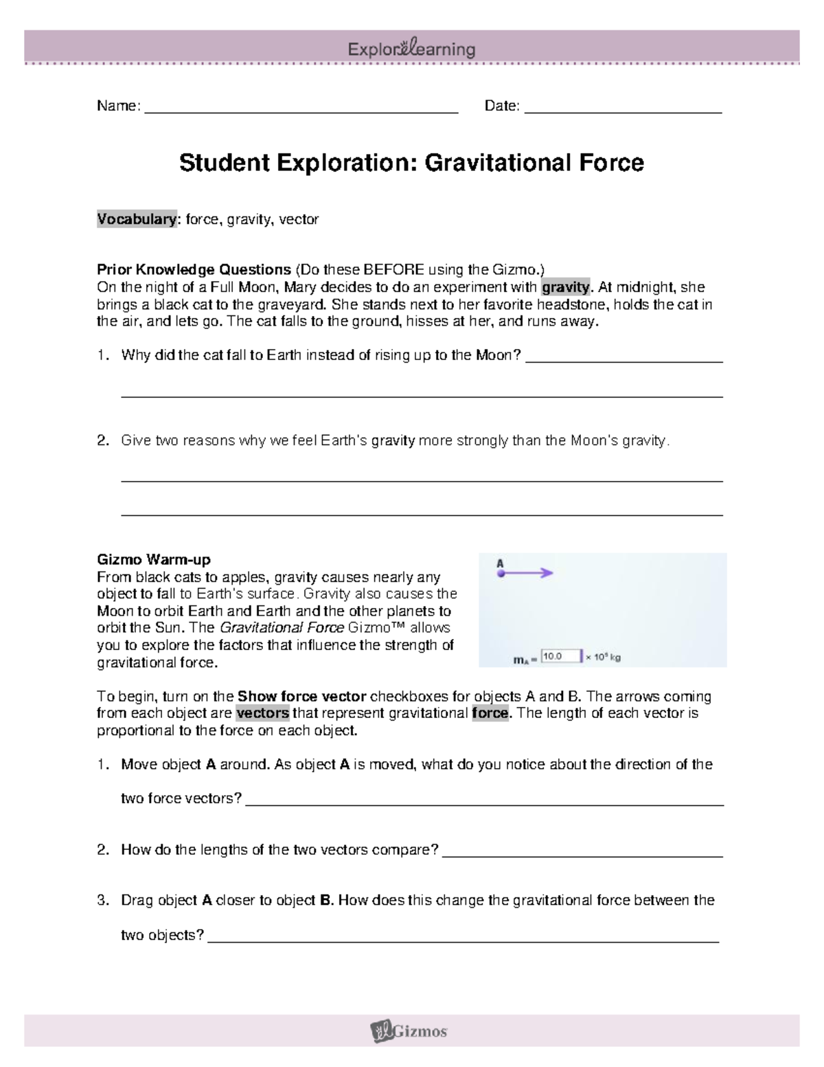 Gravitational Force SE - Studocu