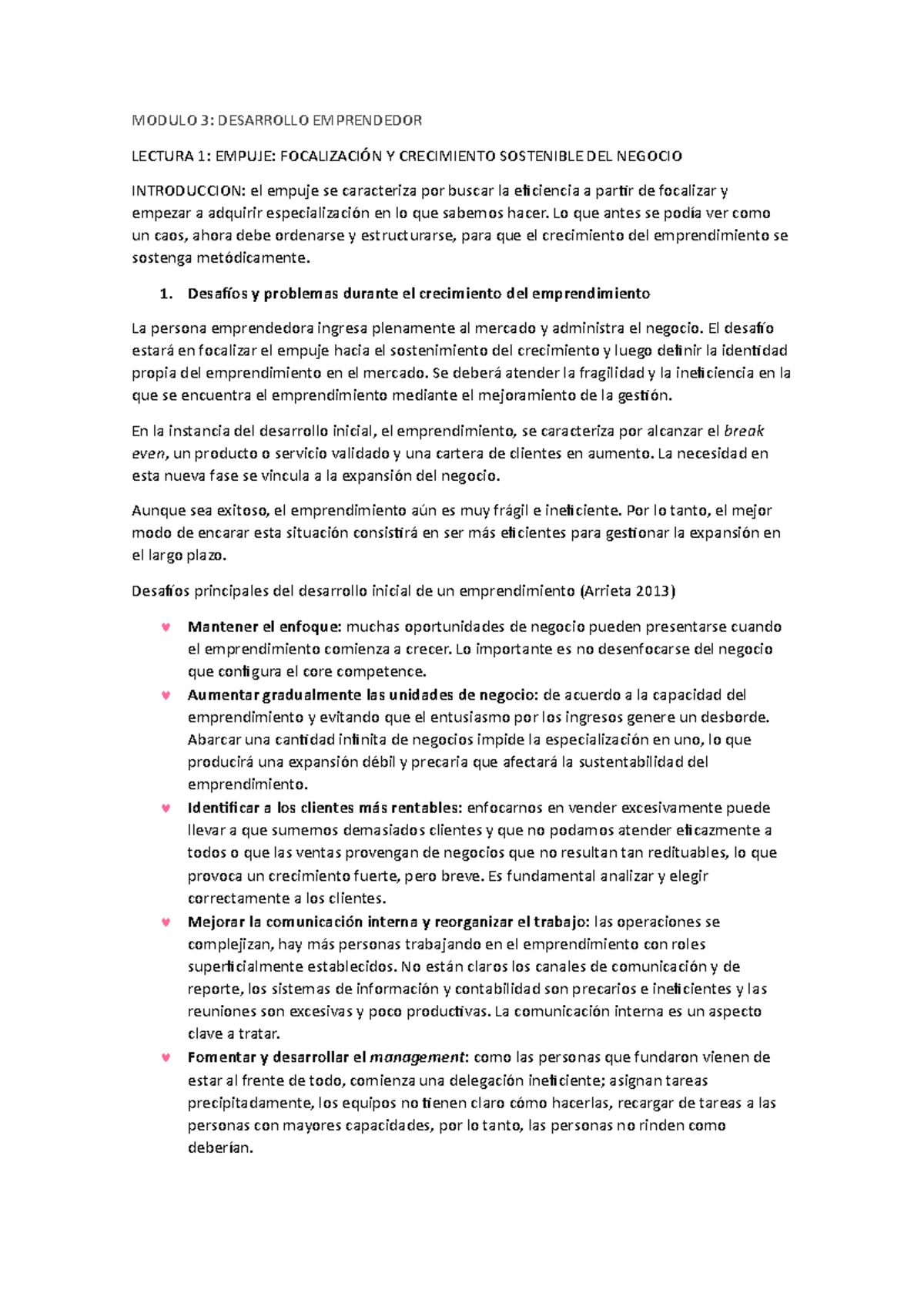 DOC-20240808-WA0005 - Resumen 3er modulo - MODULO 3: DESARROLLO EMPRENDEDOR LECTURA 1: EMPUJE ...
