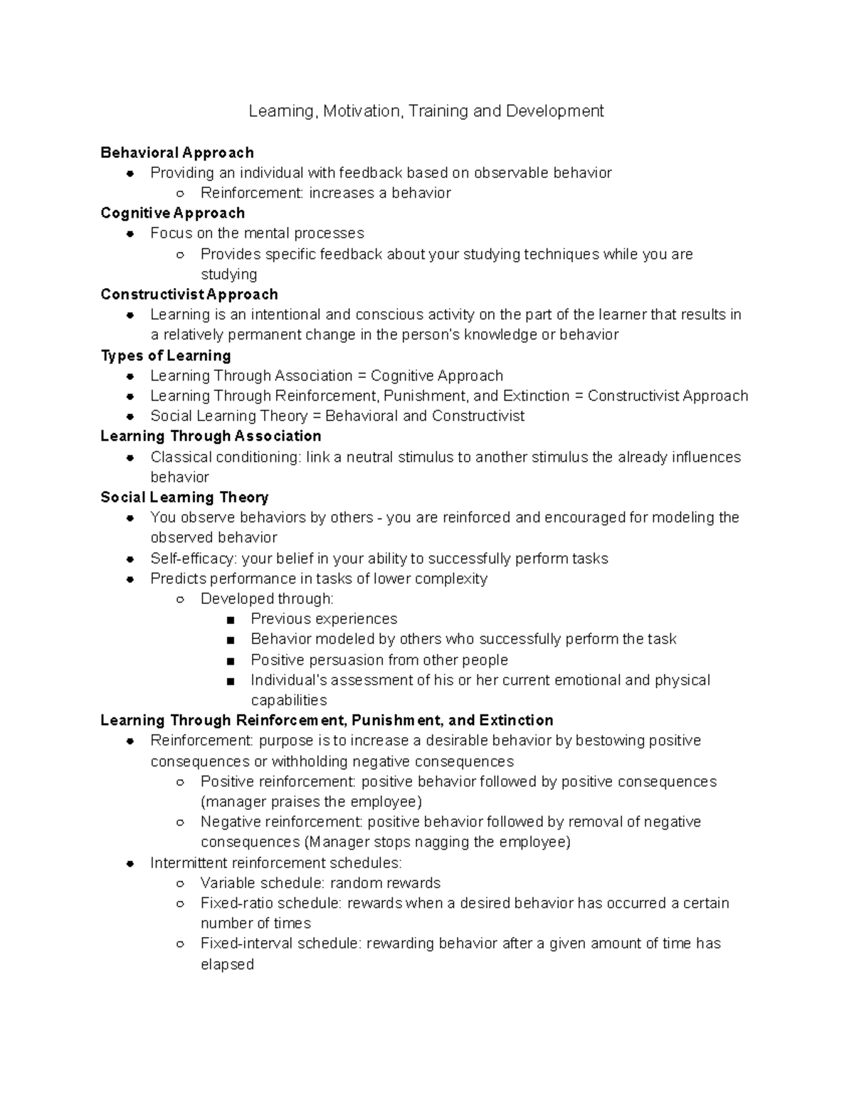 Week 7 Learning, Motivation, Training and Development - Learning ...